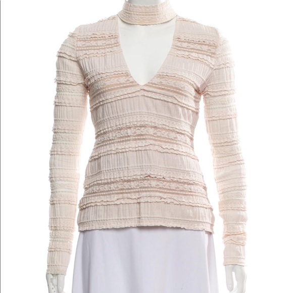 cinq a sept | Tops | Cinq A Sept Cecily Light Pink Lace Top S New ...